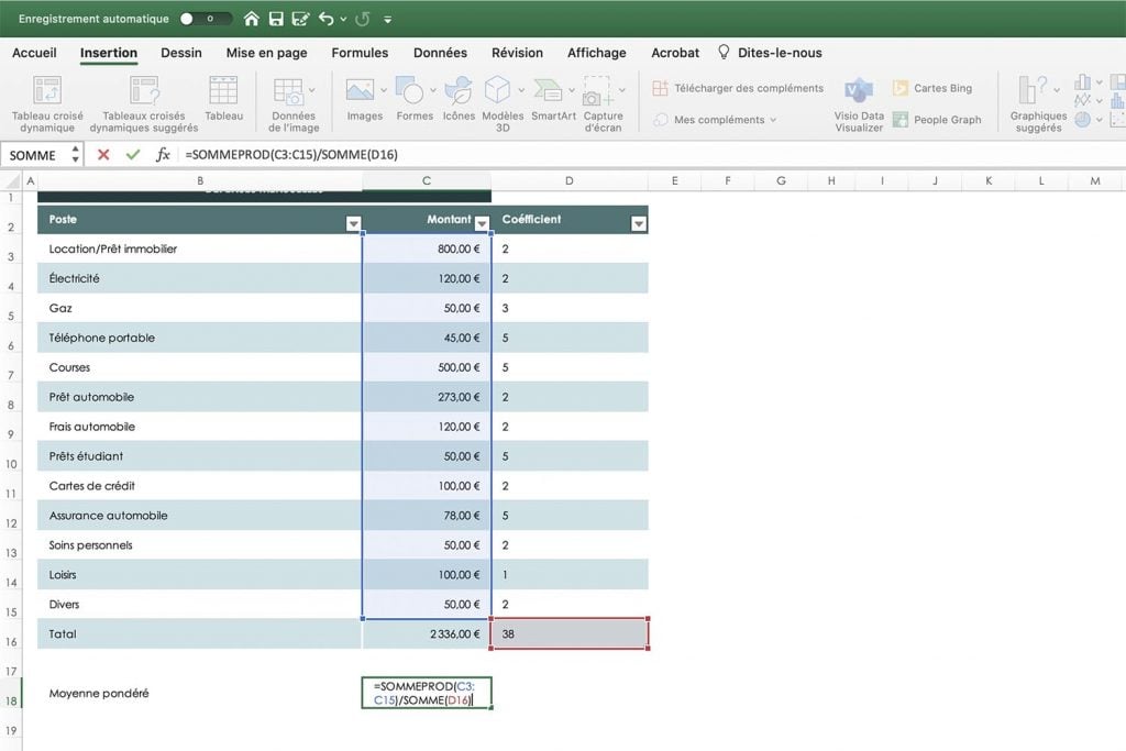 Comment calculer une moyenne sur Excel - Formafly